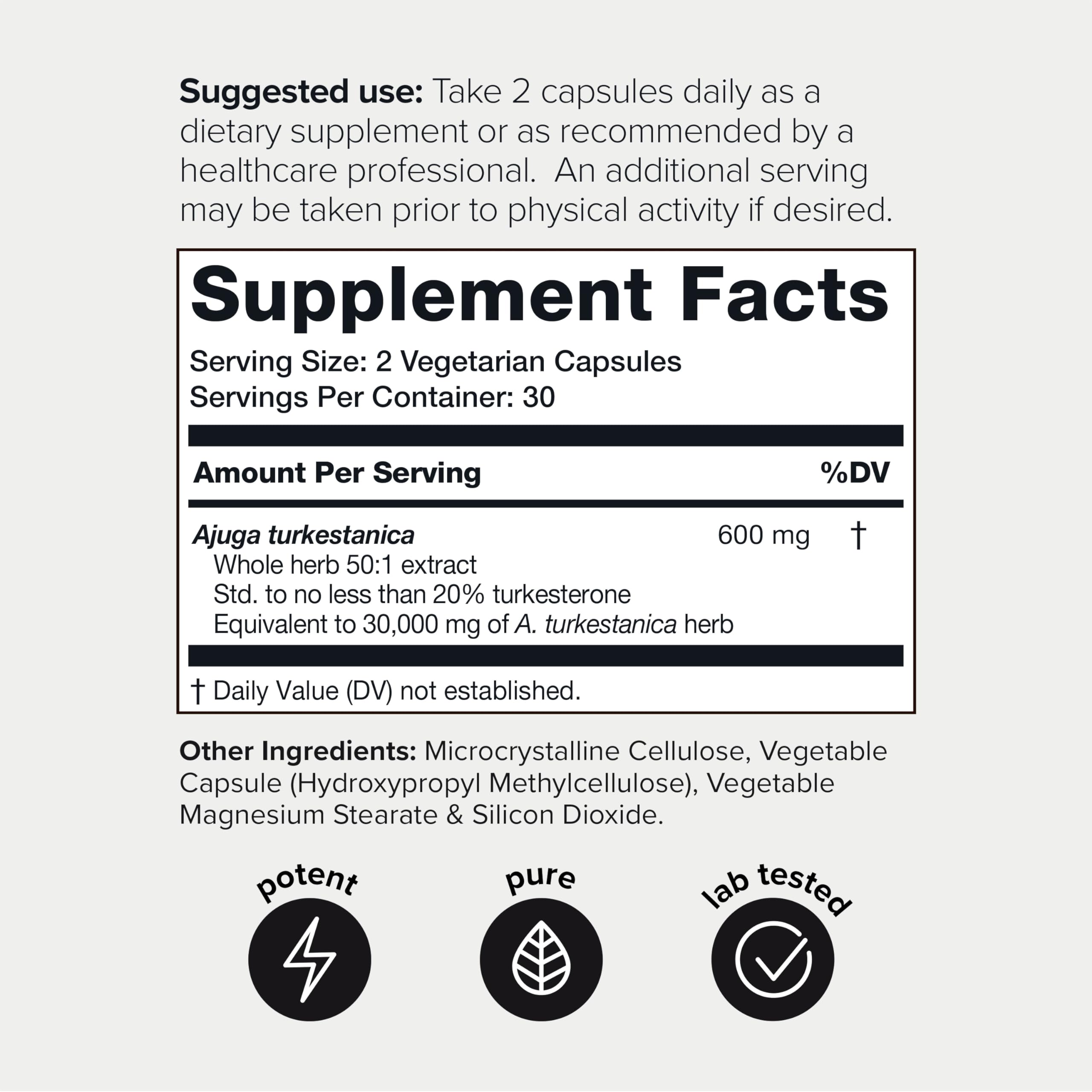 Natural Ajuga Turkestanica extract capsules