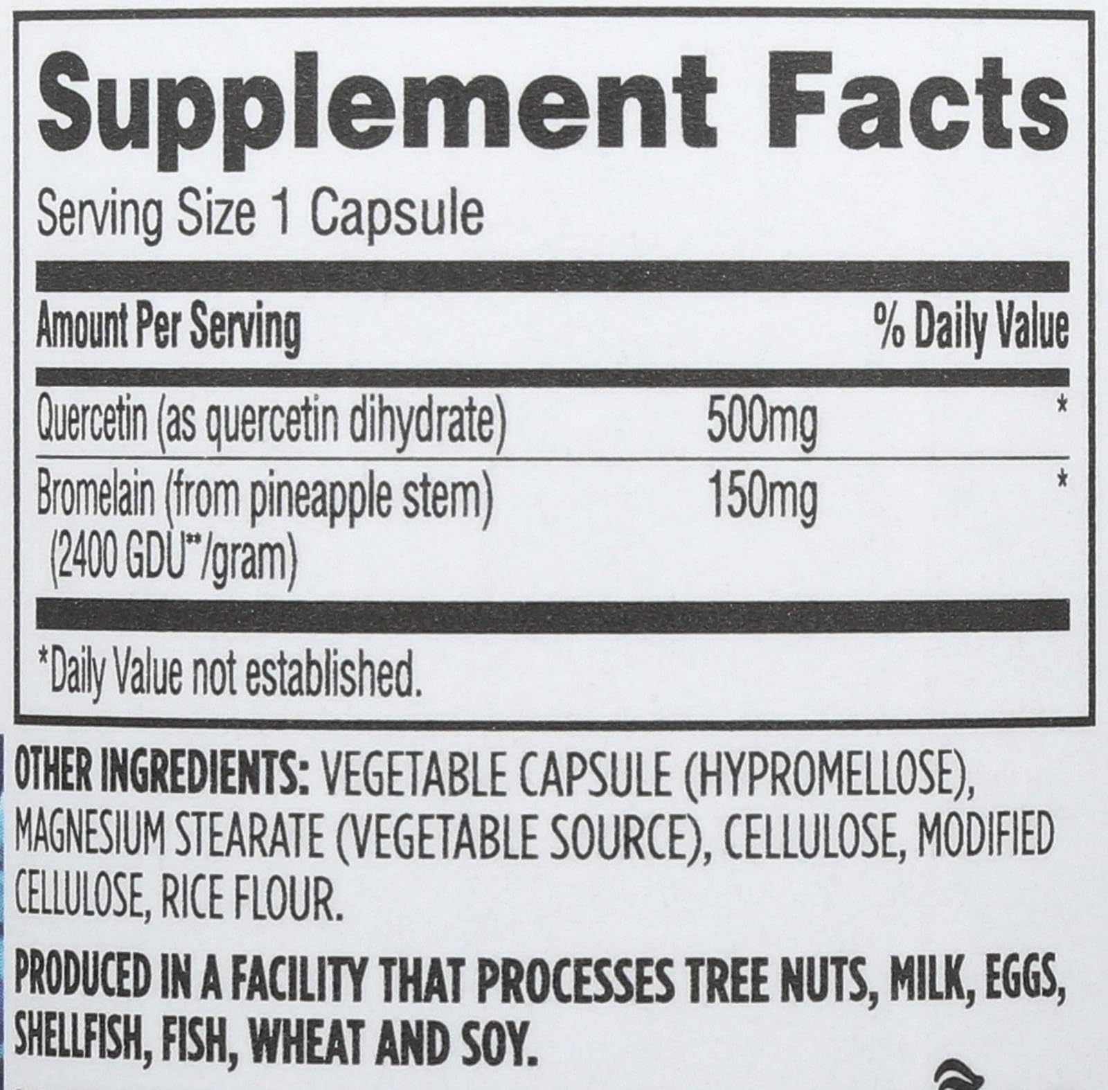Natural allergy relief Quercetin capsules