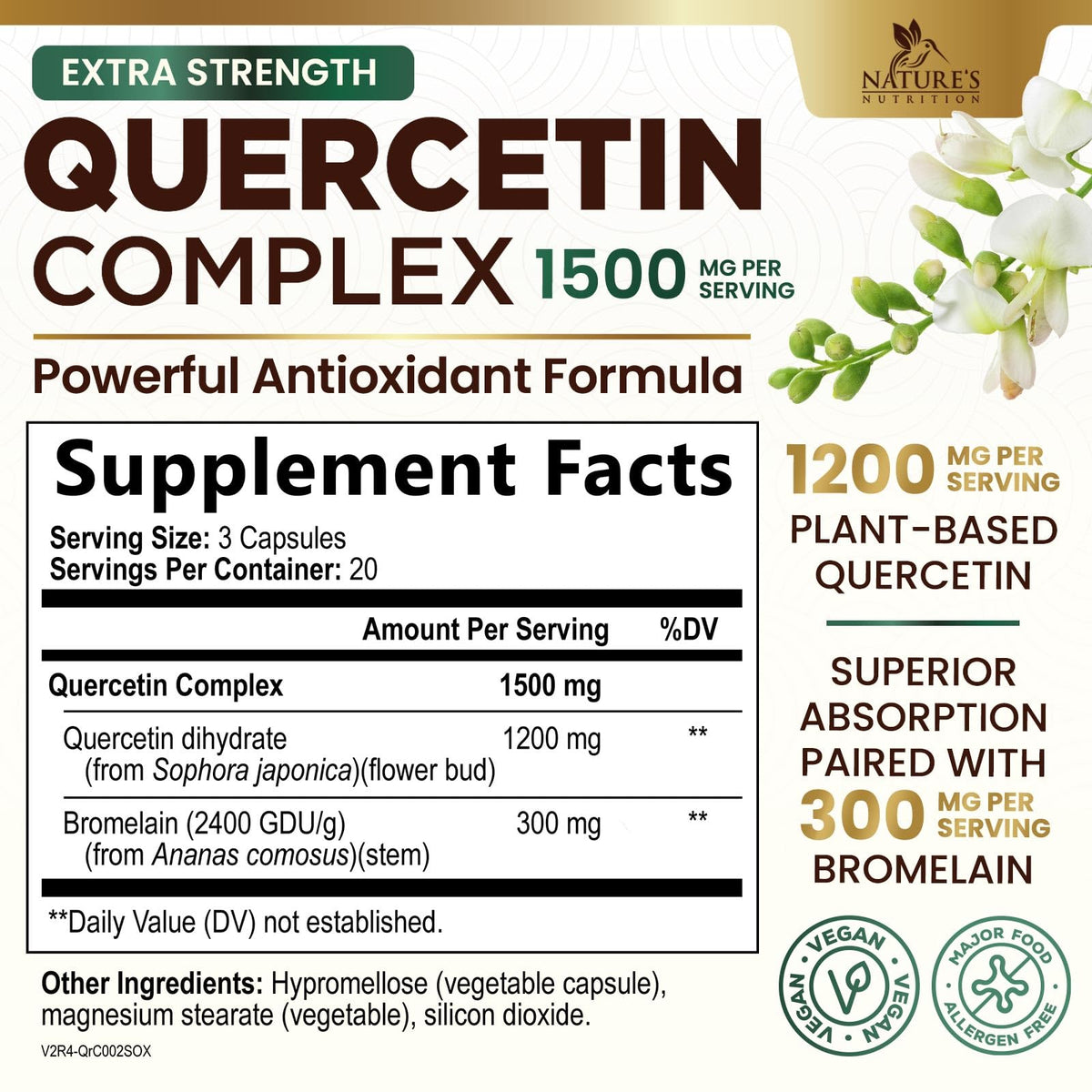 Natural allergy relief Quercetin capsules