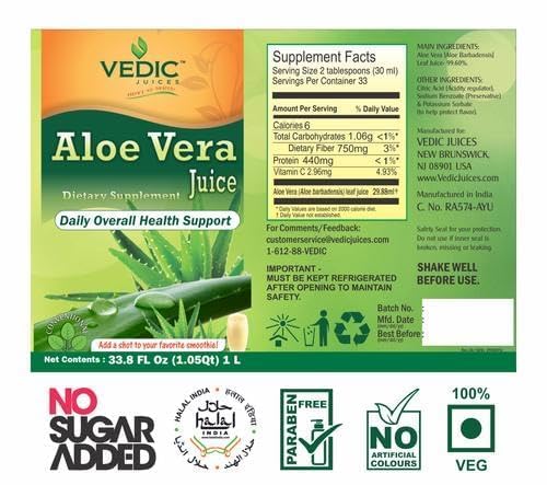 Natural aloe vera drink for hydration