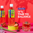 natural aloe vera drink with strawberry