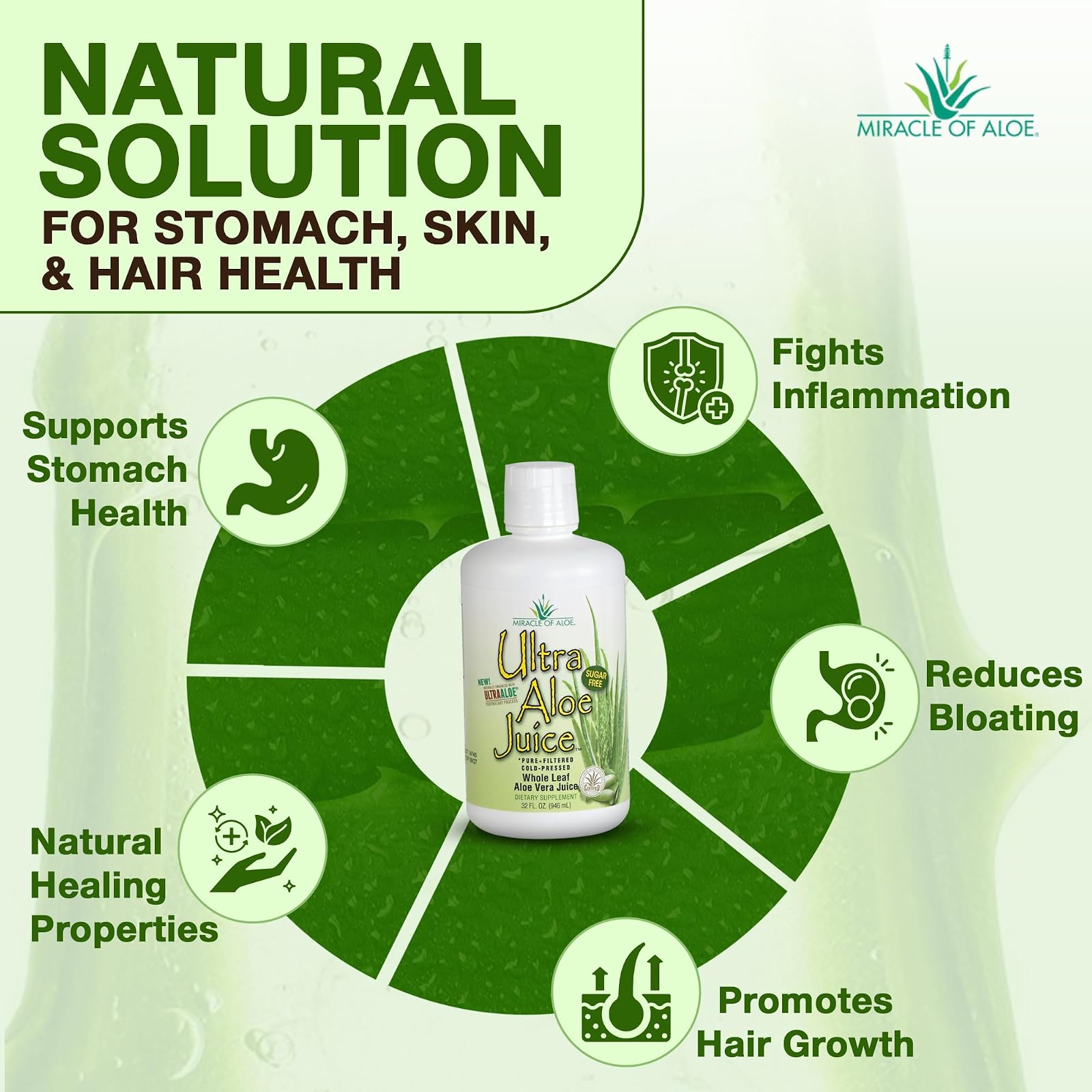 Natural aloe vera juice for skin