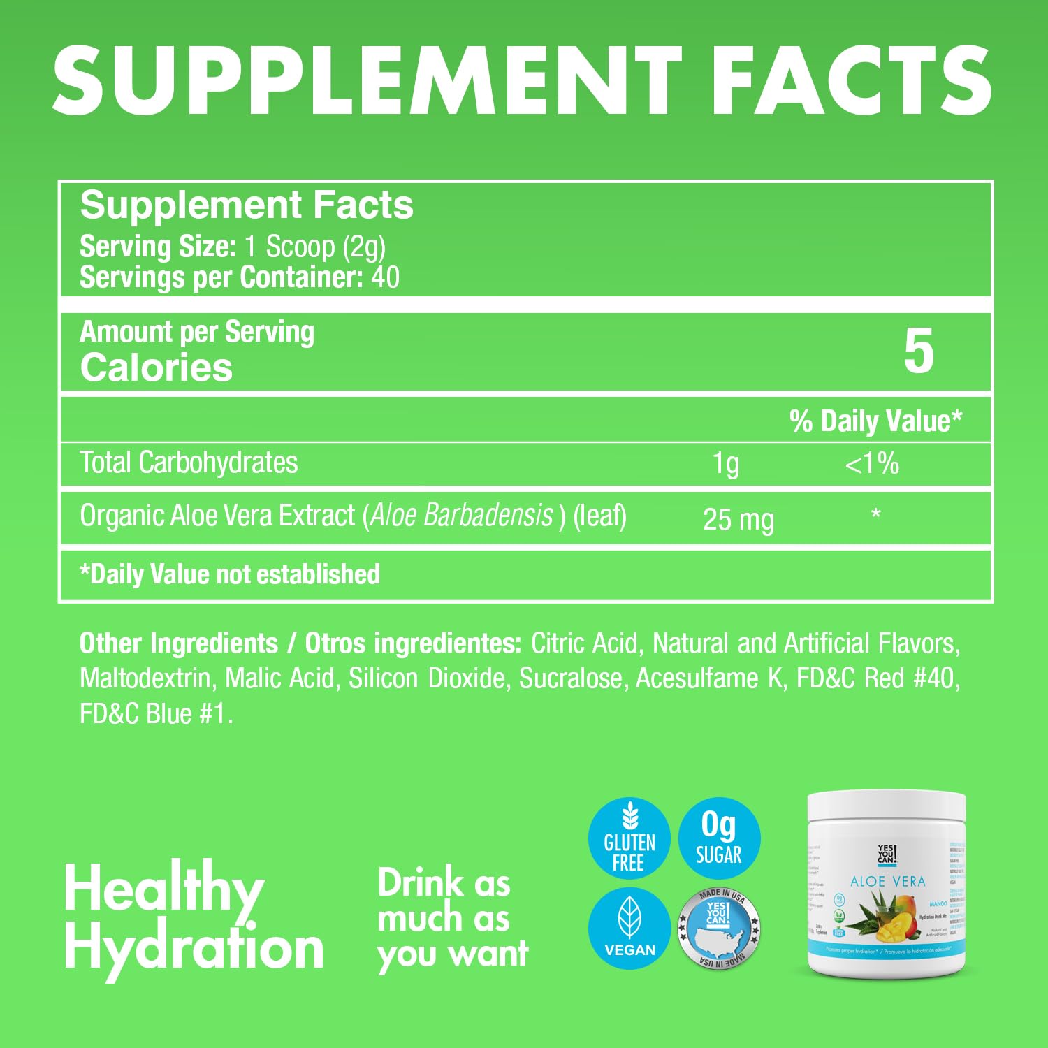 Natural aloe vera mix for wellness
