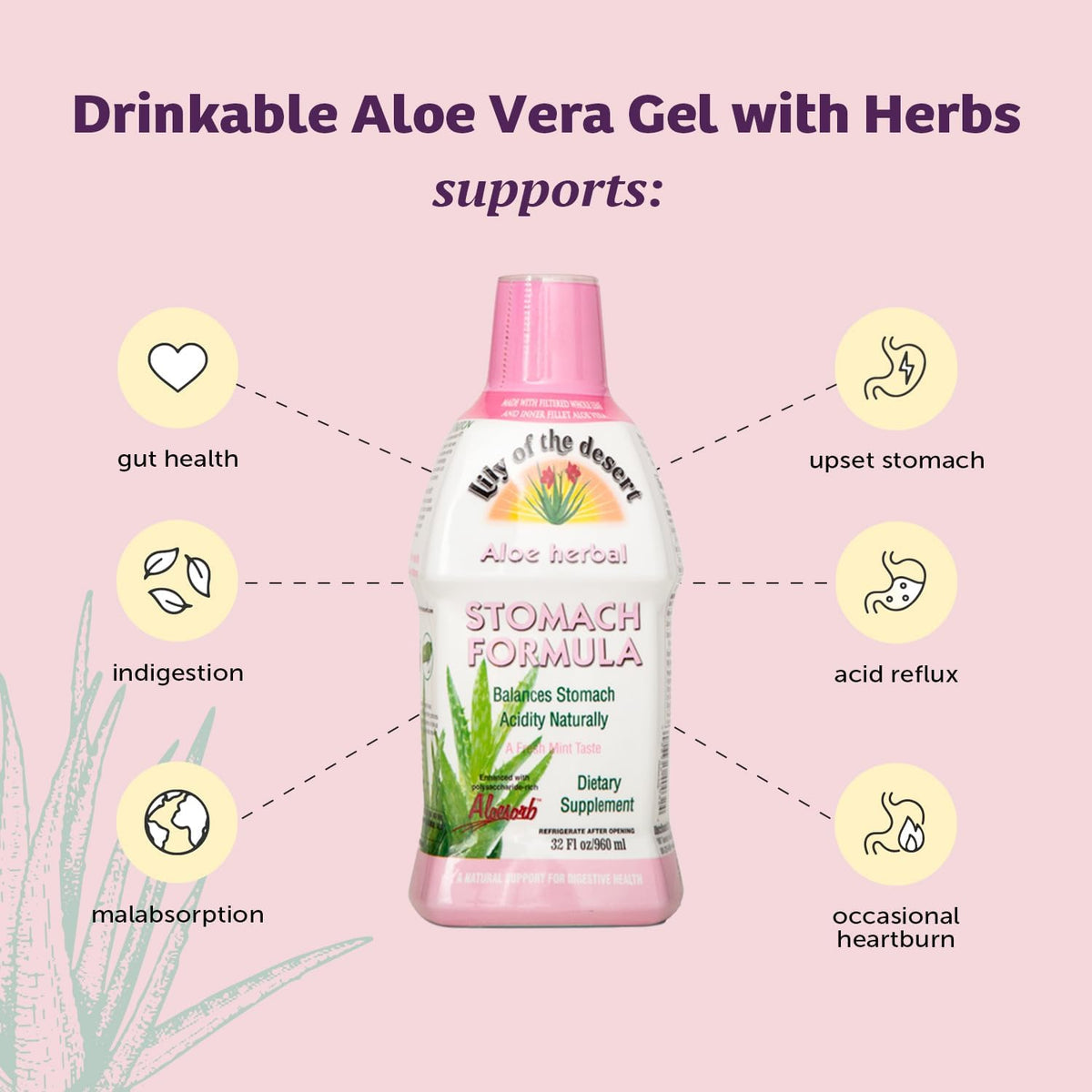natural aloe vera stomach support