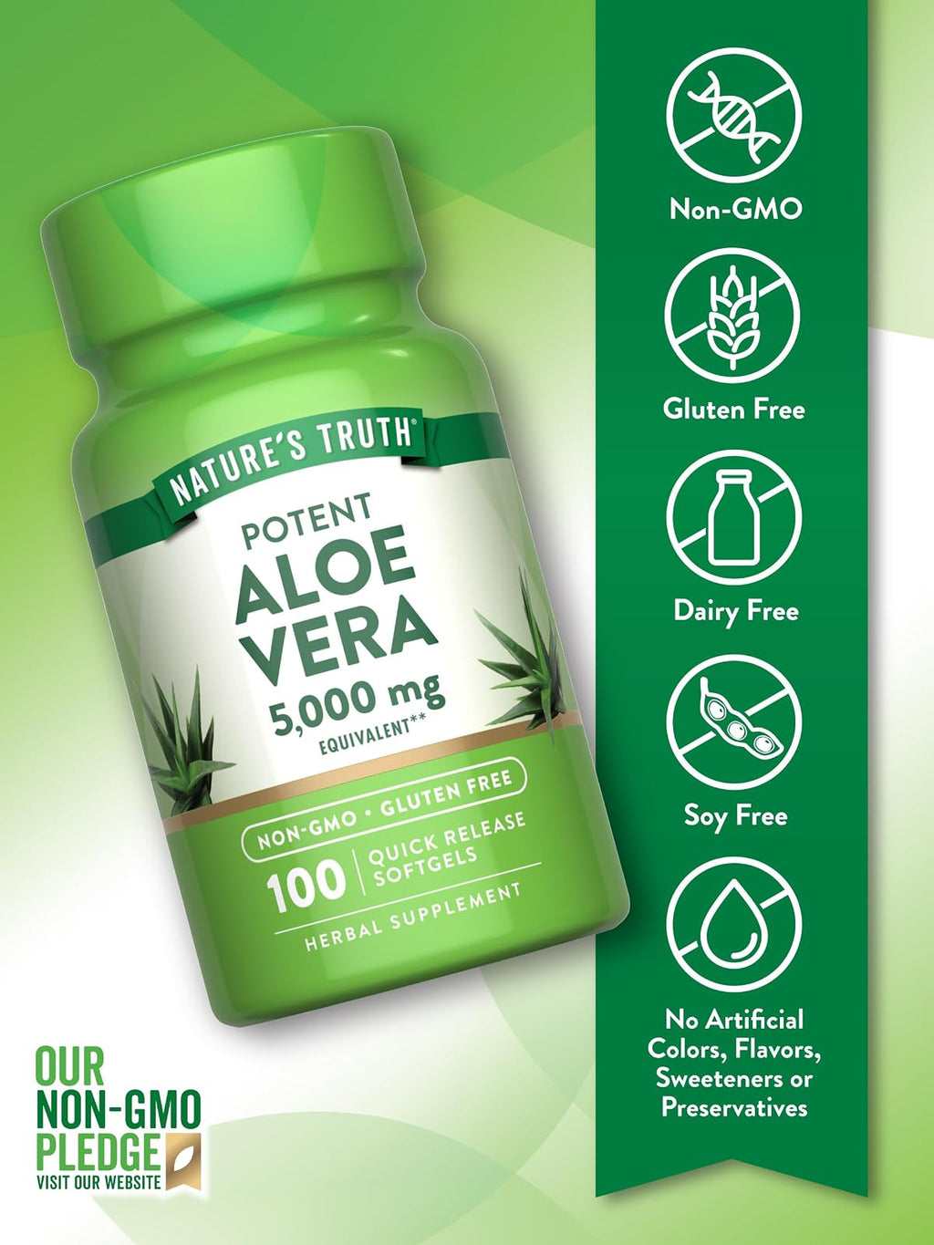 natural Aloe Vera supplement capsules