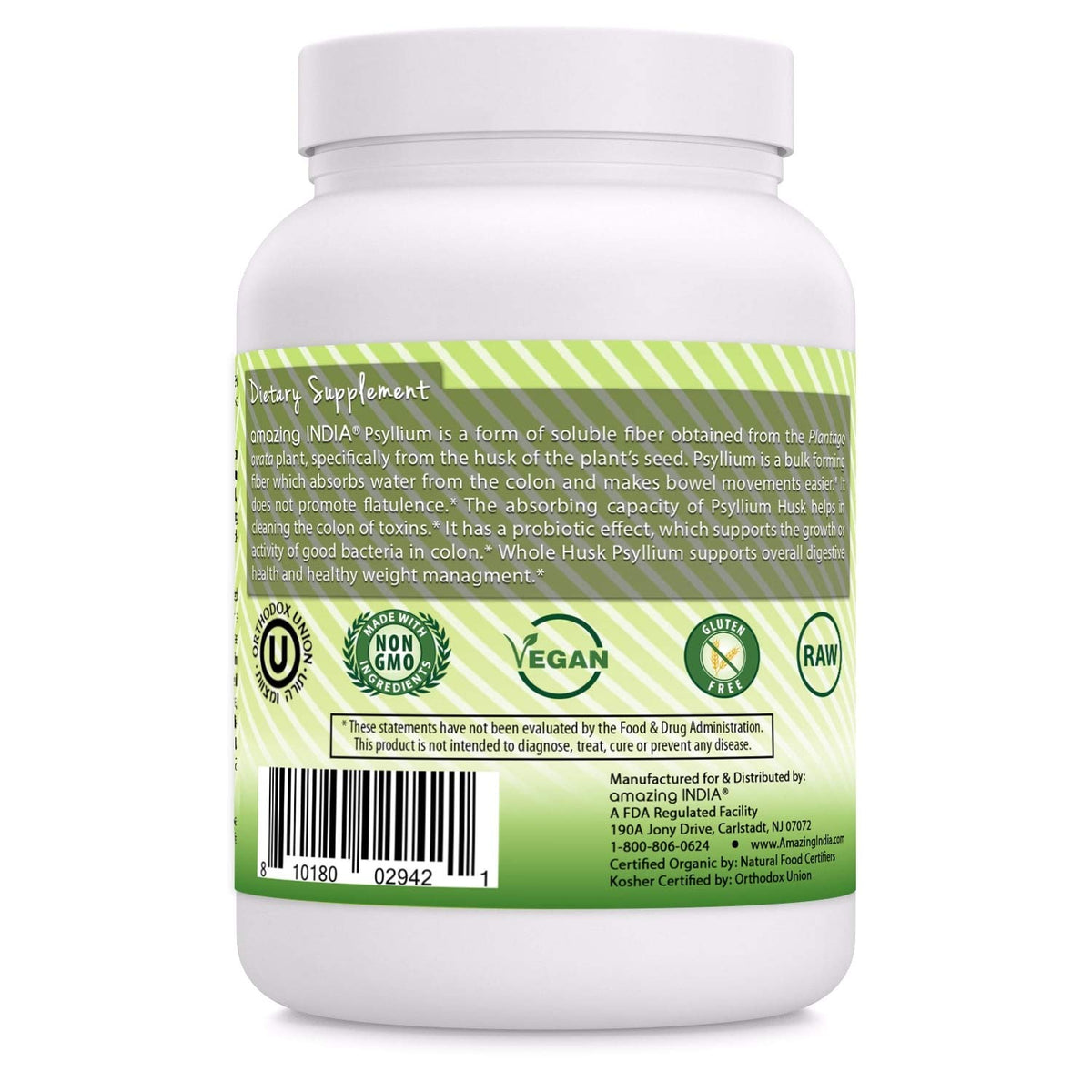 Natural Amazing India psyllium husk for gut health