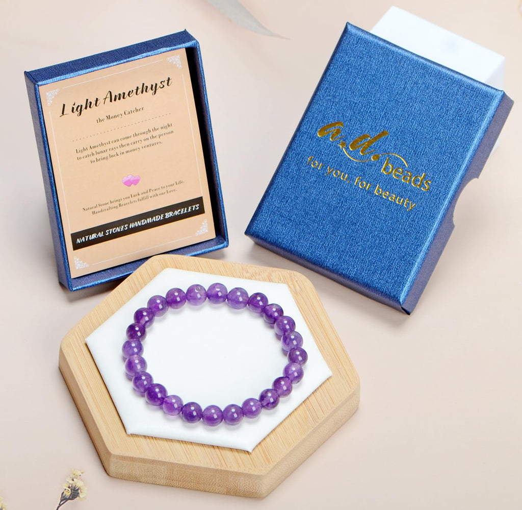 natural amethyst bracelet for stress relief