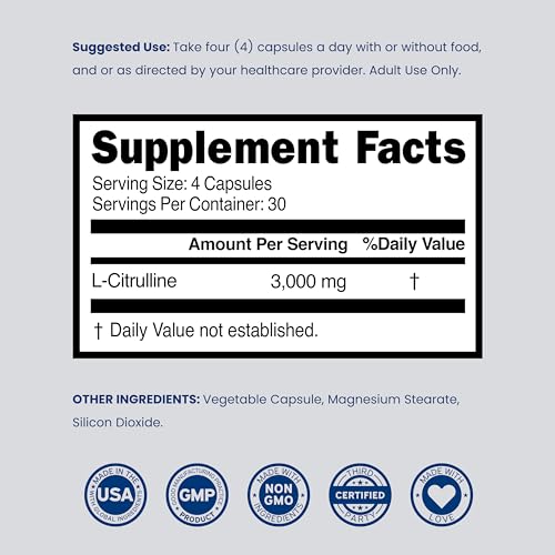 Natural amino acid L Citrulline benefits