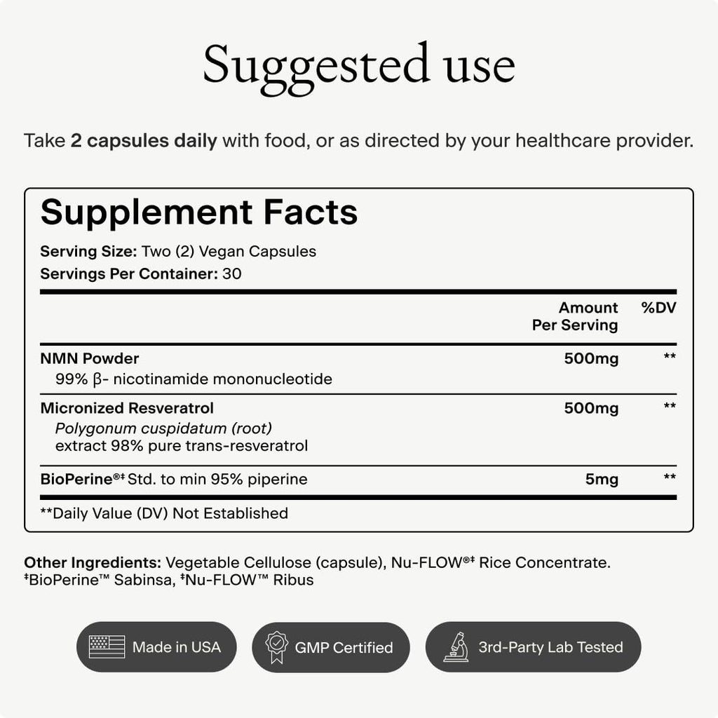 Natural anti-aging formula with NMN