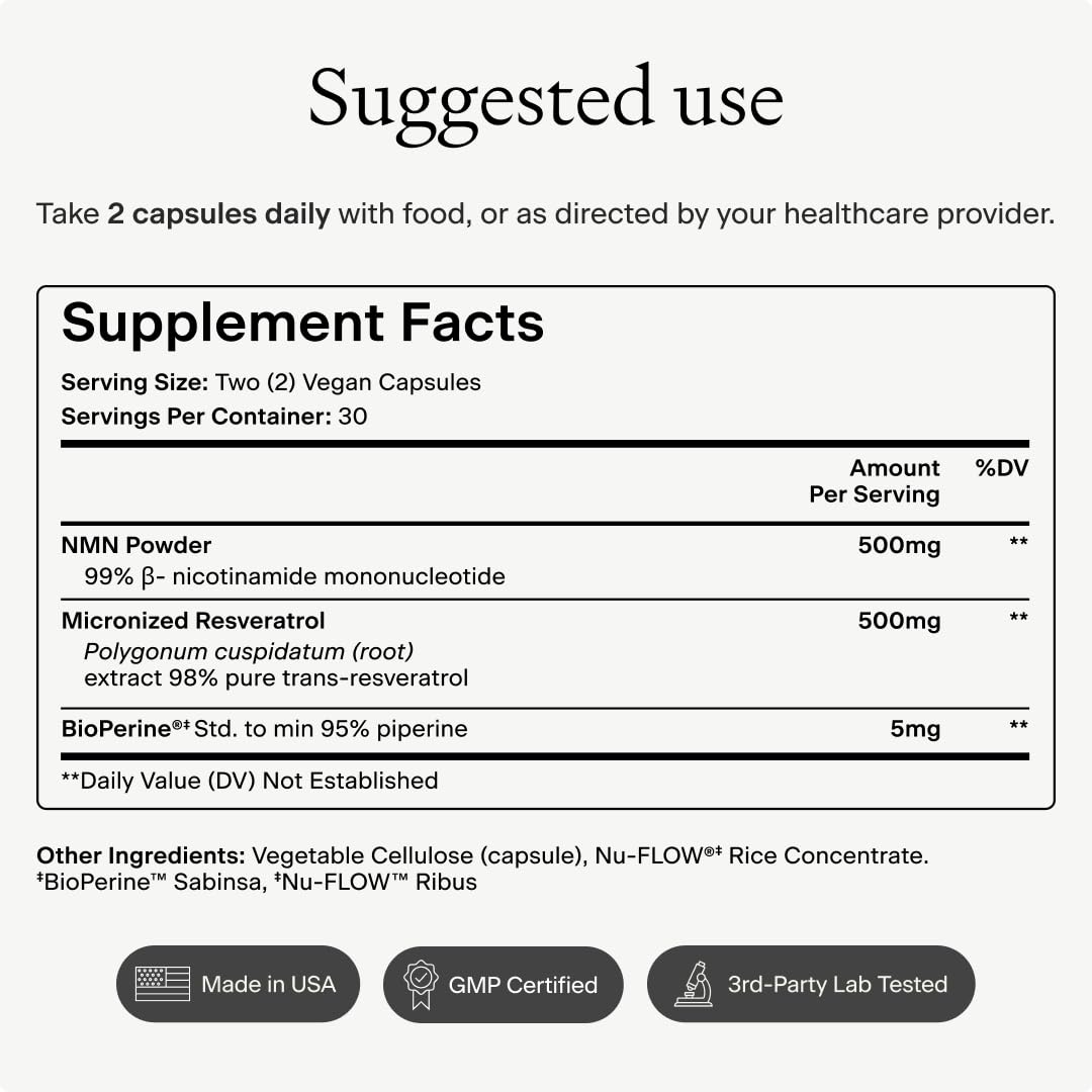 Natural anti-aging formula with NMN