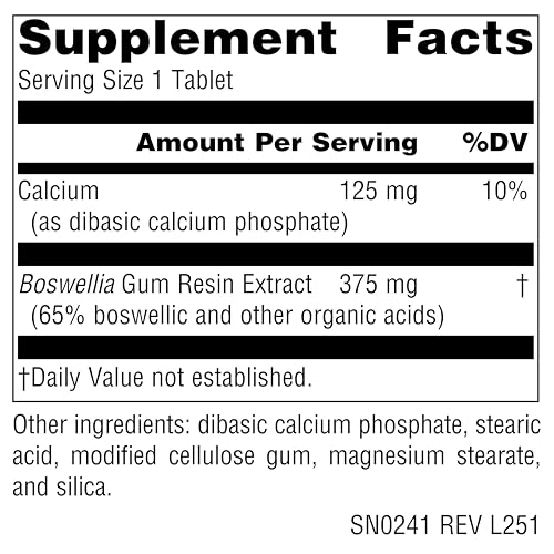 Natural anti-inflammatory Boswellia supplement