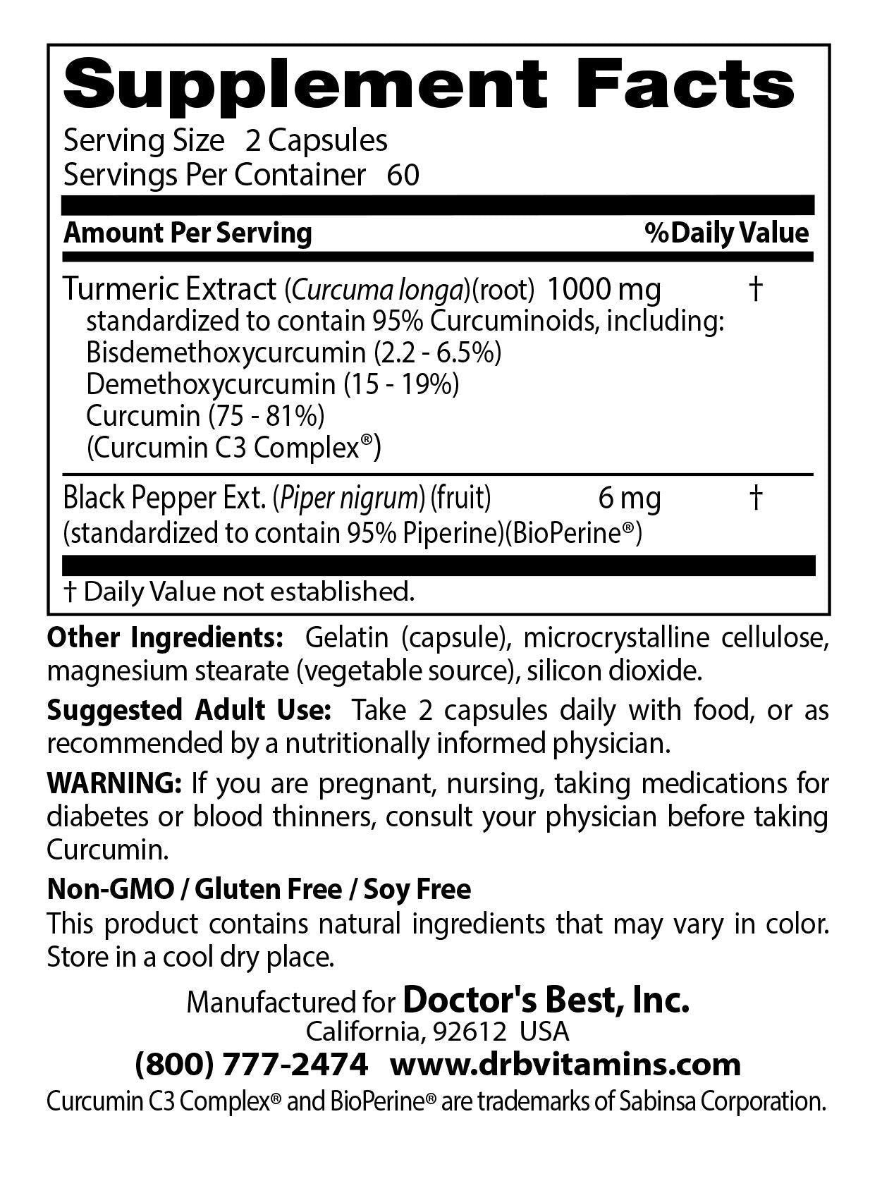 natural anti-inflammatory curcumin supplement
