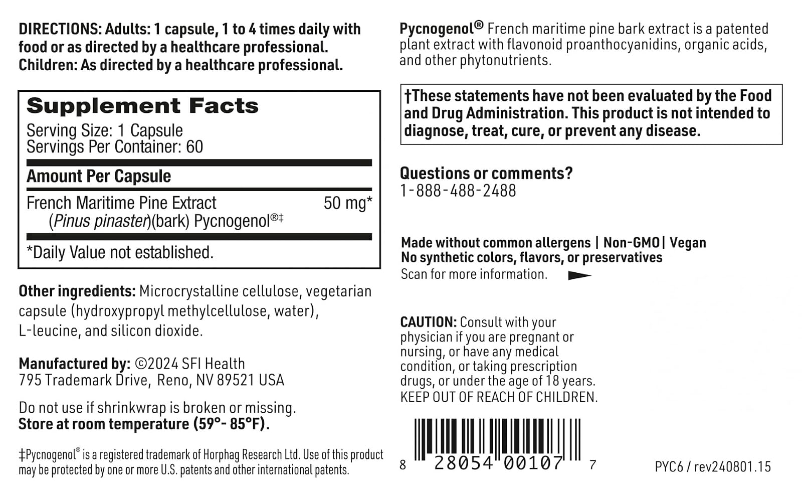 Natural anti-inflammatory Pycnogenol benefits