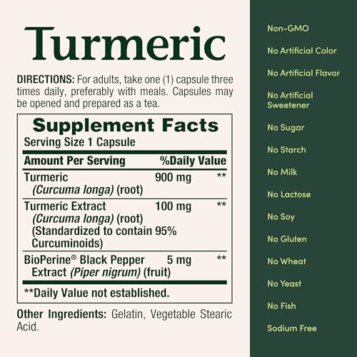 Natural anti-inflammatory turmeric capsules