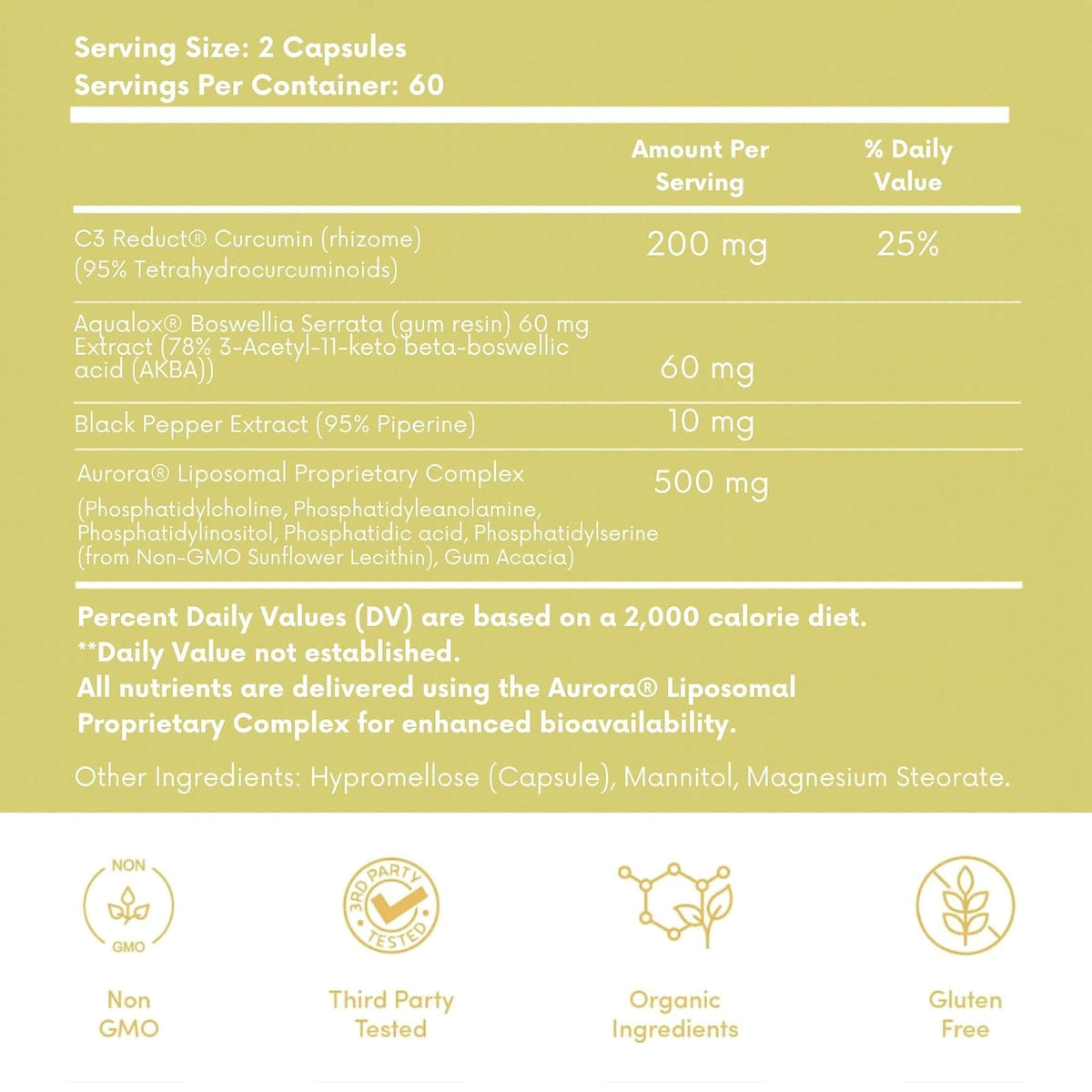Natural anti-inflammatory turmeric capsules
