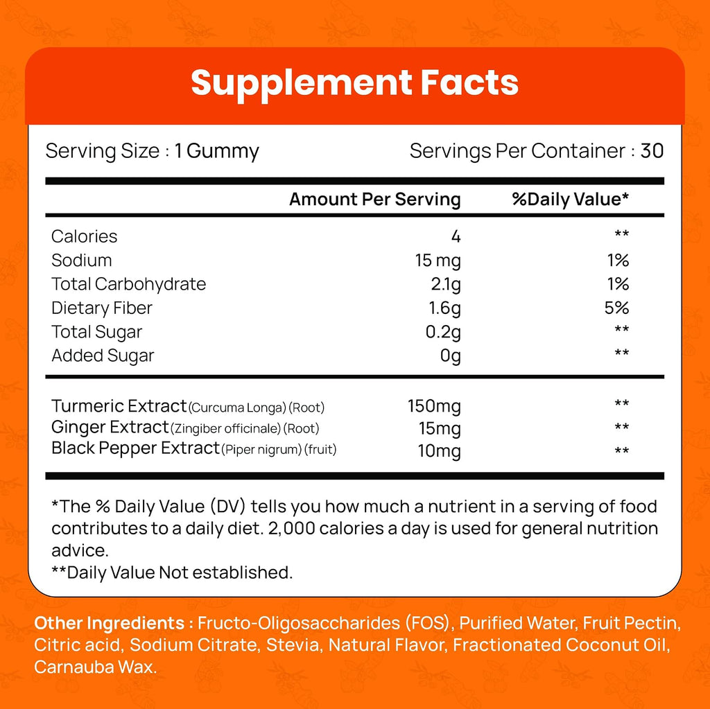 Natural anti-inflammatory turmeric gummies