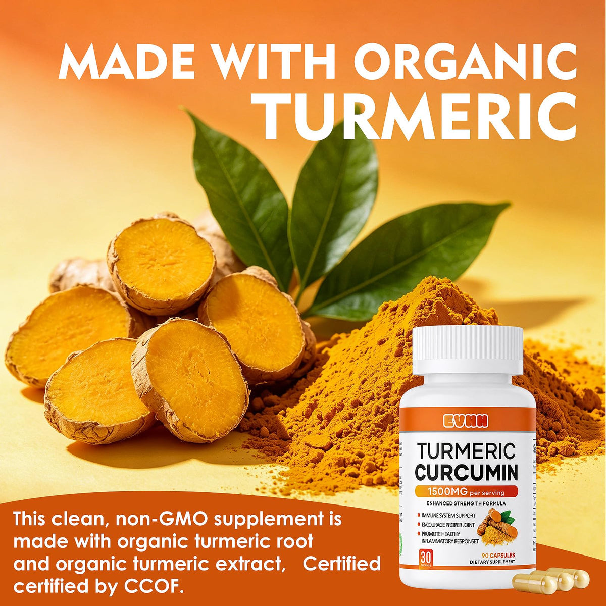 Natural anti-inflammatory turmeric supplement