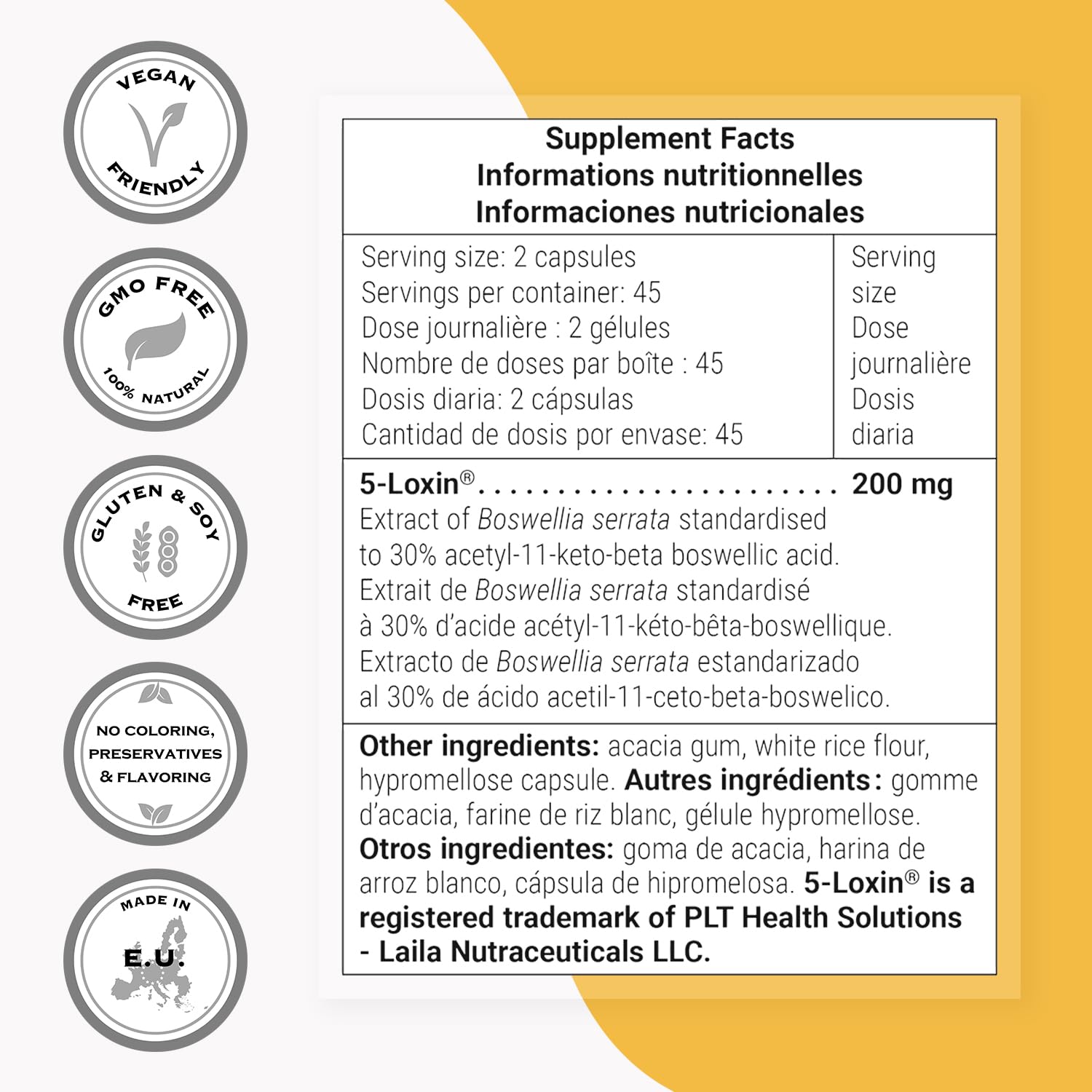 Natural anti-inflammatory turmeric supplement