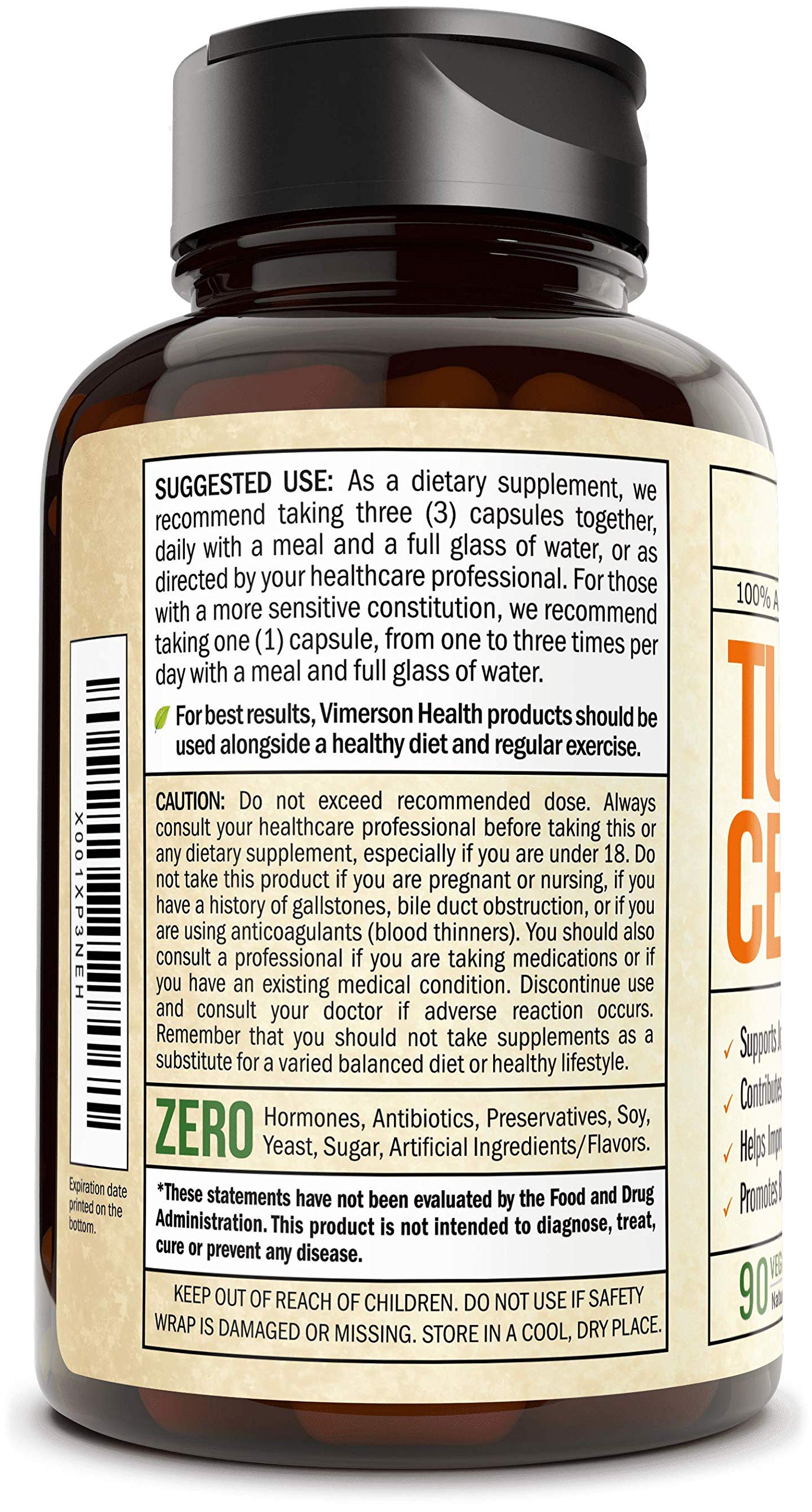 Natural anti-inflammatory turmeric supplement