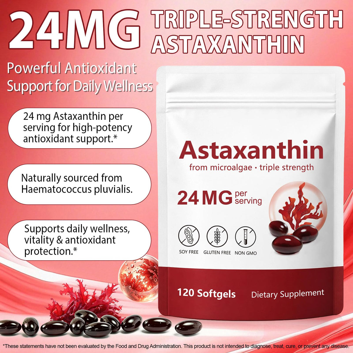 Natural antioxidant Astaxanthin benefits