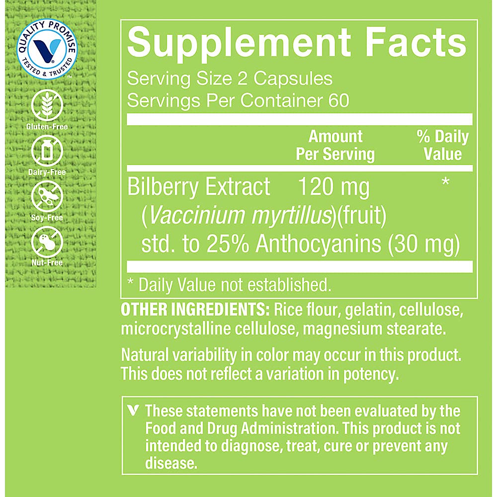 natural antioxidant bilberry capsules