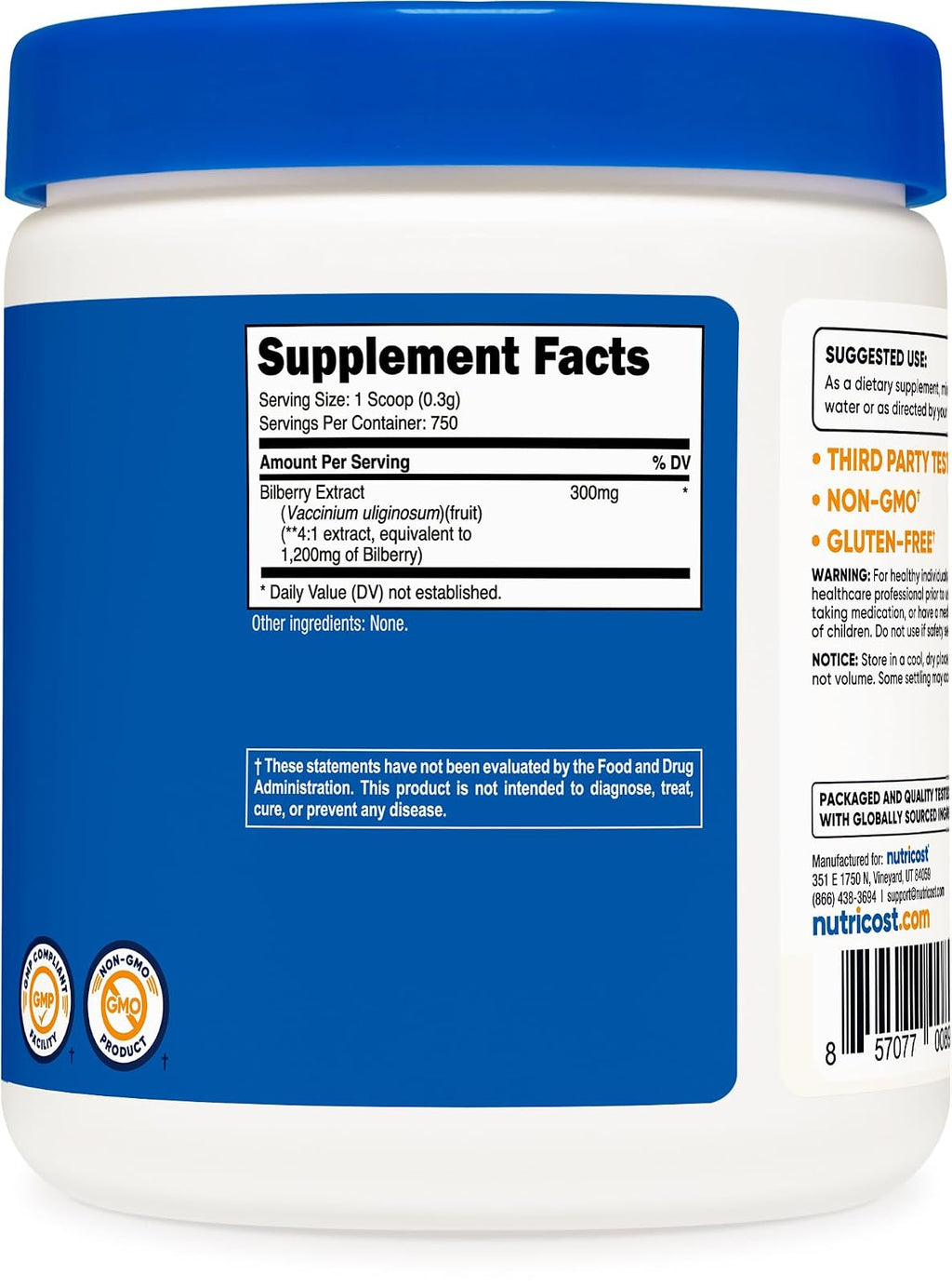 Natural antioxidant bilberry powder
