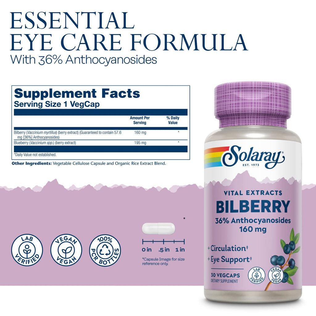 Natural antioxidant bilberry supplement