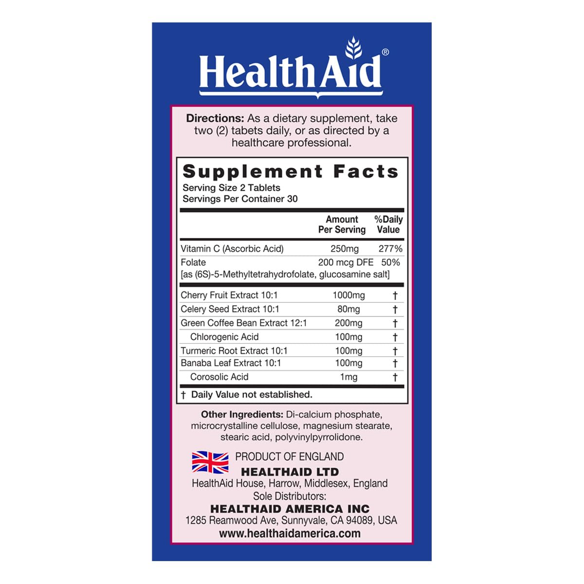 Natural antioxidant blended vitamin supplement