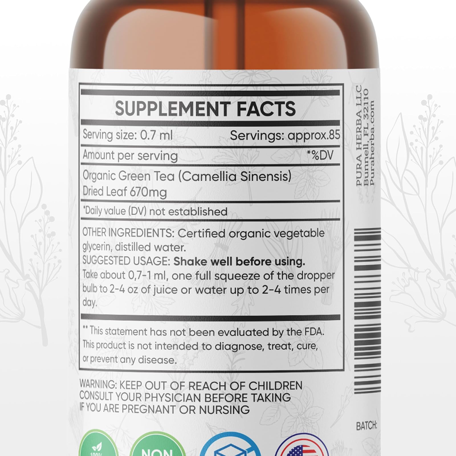 Natural antioxidant green tea extract