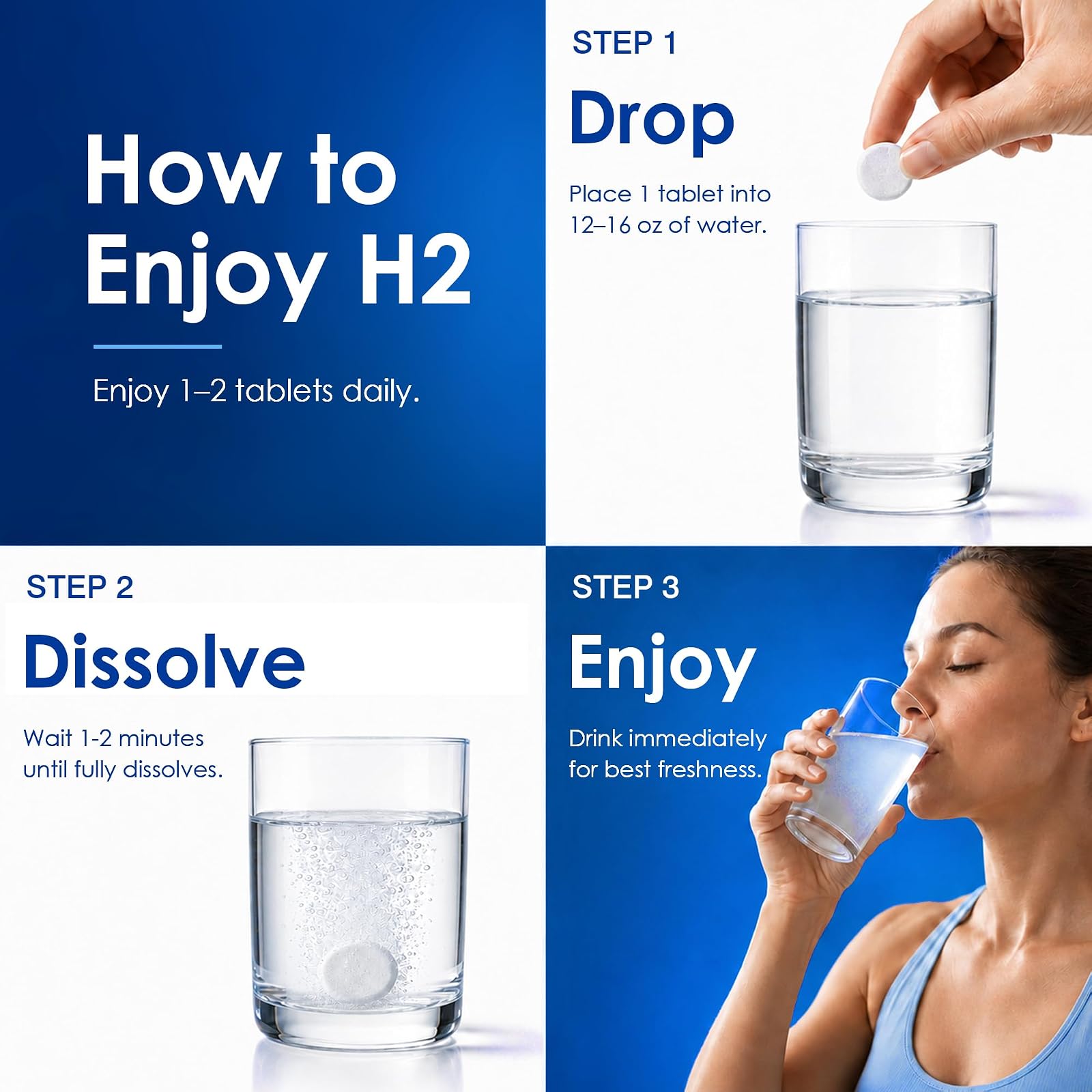 Natural antioxidant hydrogen supplement