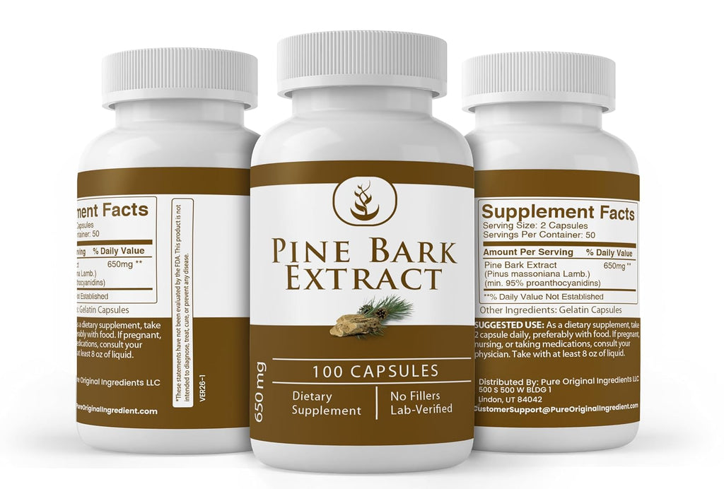 Natural antioxidant pine bark capsules