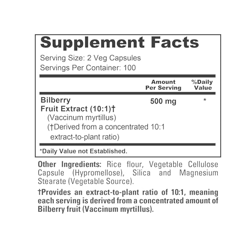 Natural antioxidant-rich bilberry extract