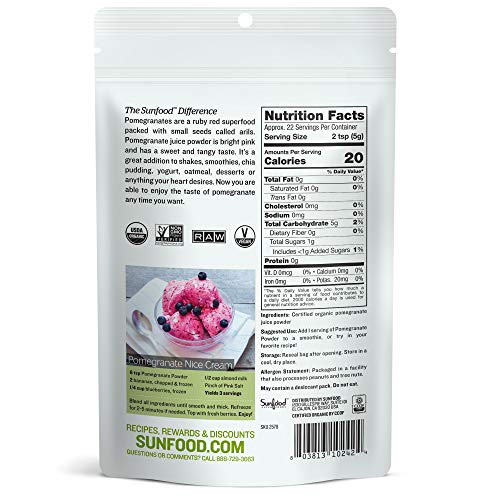 natural antioxidant-rich pomegranate powder