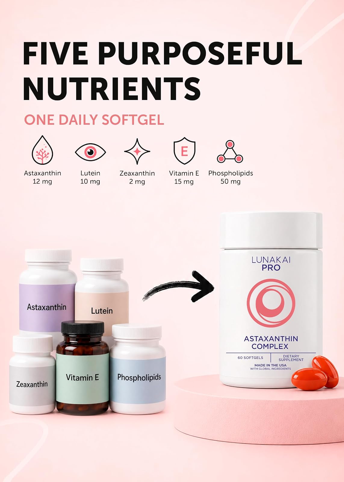 natural antioxidant support with astaxanthin