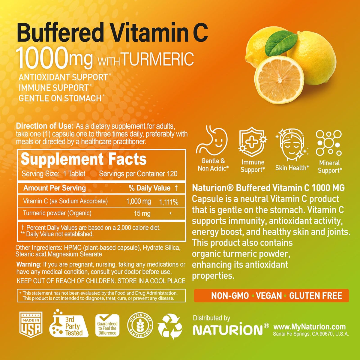 Natural antioxidant Vitamin C supplement