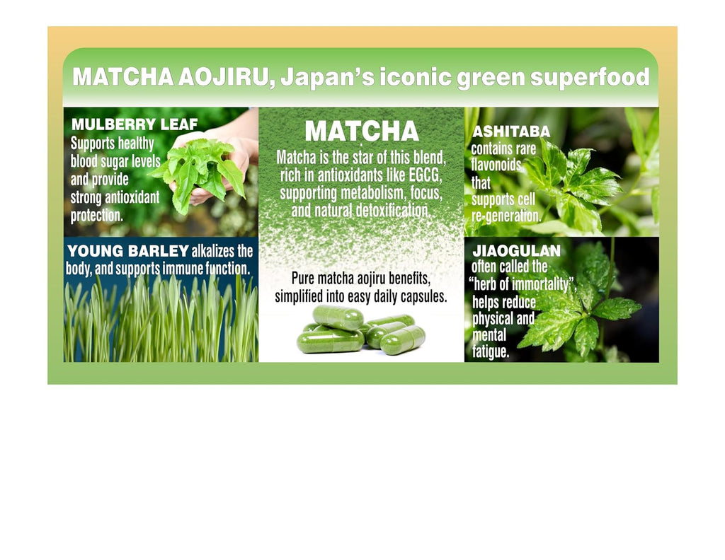 Natural antioxidants in matcha capsules