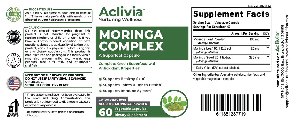Natural antioxidants in moringa supplements