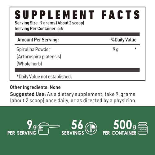 Natural antioxidants in spirulina powder