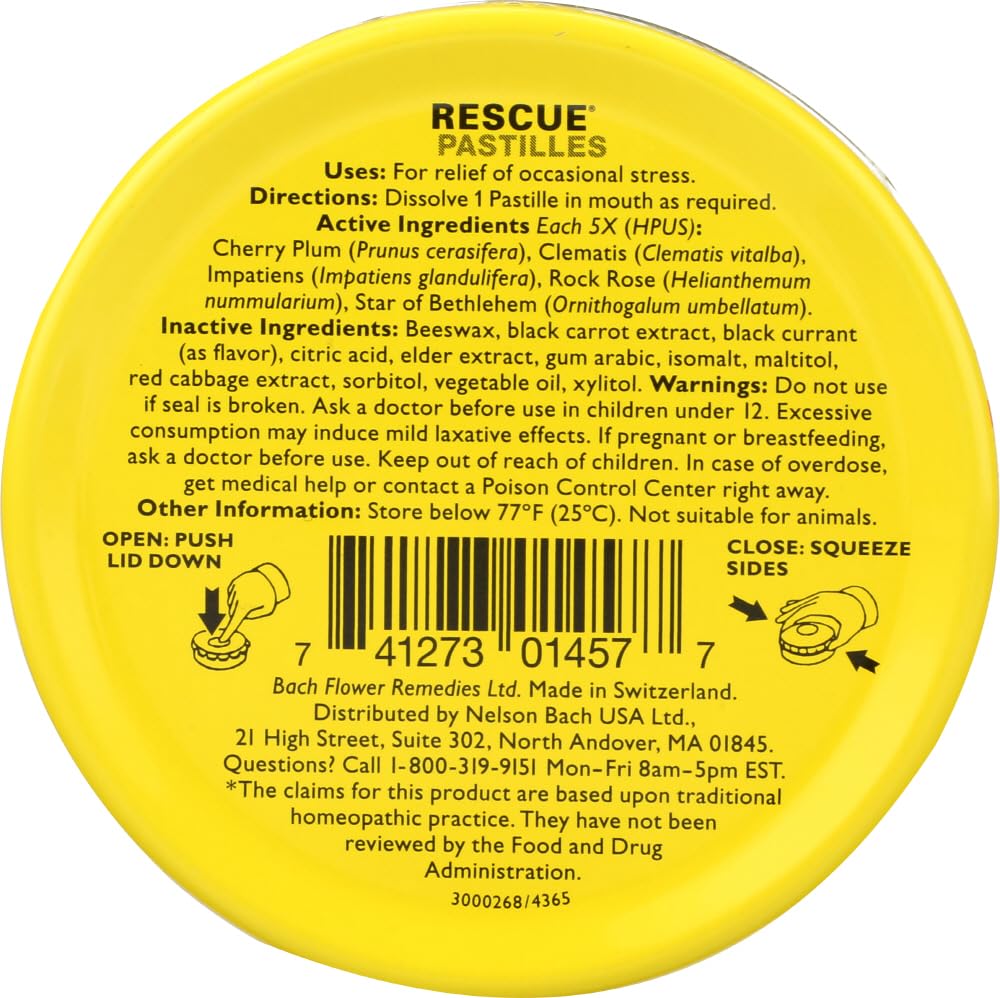 Natural anxiety relief pastilles from Bach