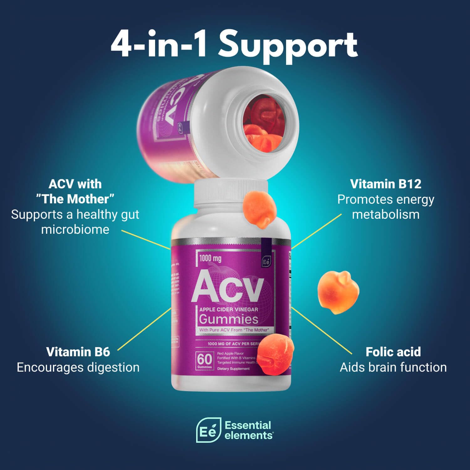 natural apple cider vinegar gummy supplements
