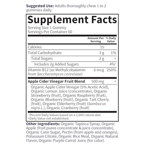 natural apple cider vinegar gummy supplements