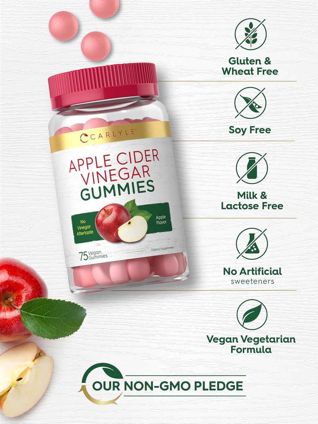 Natural apple cider vinegar gummy supplements