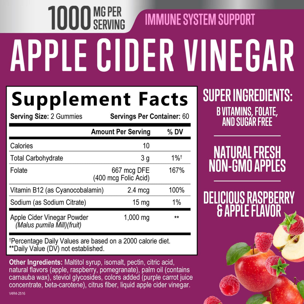 natural apple cider vinegar gummy supplements