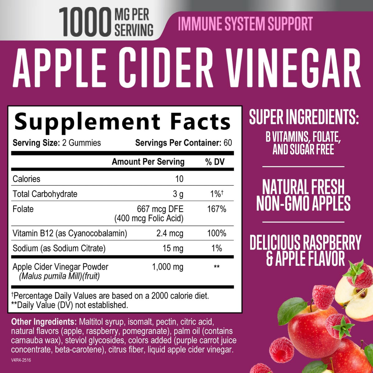 natural apple cider vinegar gummy supplements
