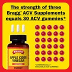 Natural apple cider vinegar supplement capsules