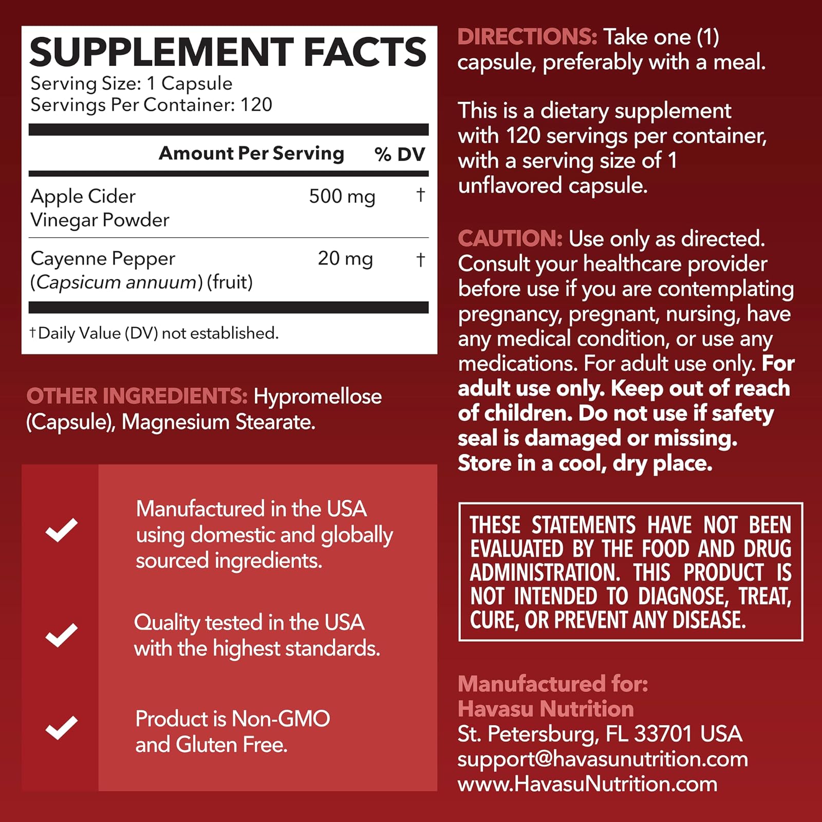 natural apple cider vinegar supplement