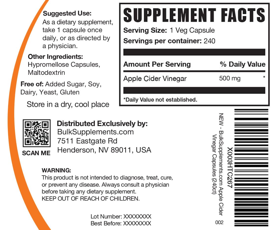 natural apple cider vinegar supplement