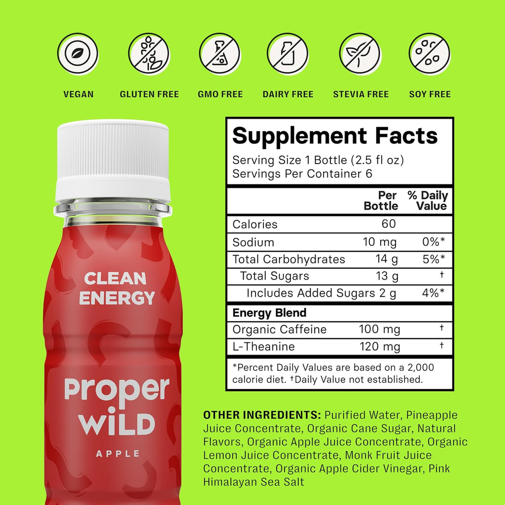 Natural apple energy boost shots