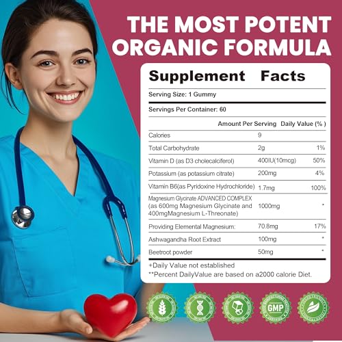 Natural ashwagandha 1000 mg gummy supplement