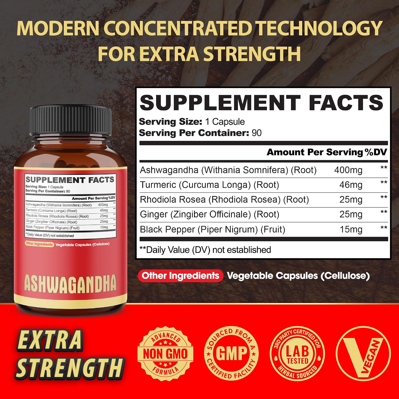 natural ashwagandha capsules with ginger
